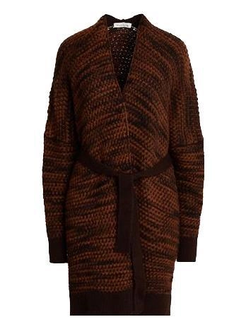 MANILA GRACE Wool Blend Knit Cardigan - Brown