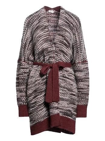MANILA GRACE Wool Blend Knit Cardigan - Red