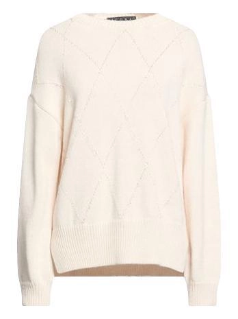 KAOS Crewneck Sweater With Appliqués - Ivory