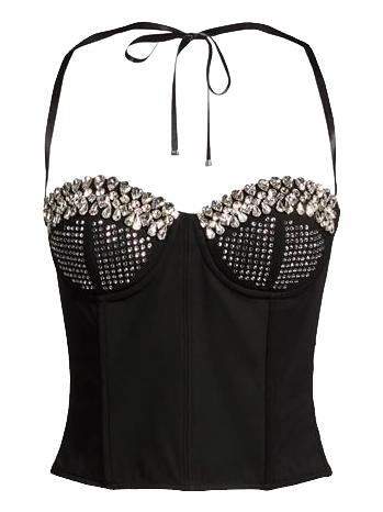 Pinko Embellished Corset Top - Black