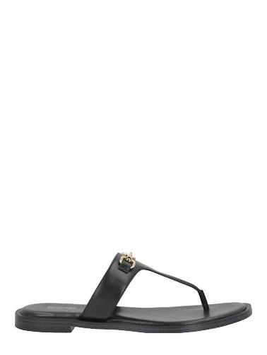 Michael Kors Leather Thong Sandals With Embellishments - Black