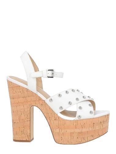 Michael Kors Synthetic Material Platform Sandals With Cork Heel - White