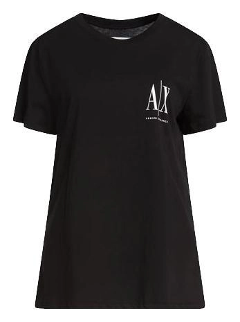Armani Exchange Cotton T-shirt With Logo Print - Black