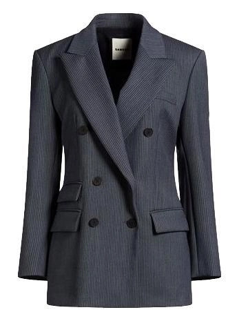 Sandro Double-breasted Striped Blazer - Navy
