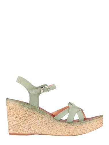 FELMINI Suede Wedge Sandals - Green