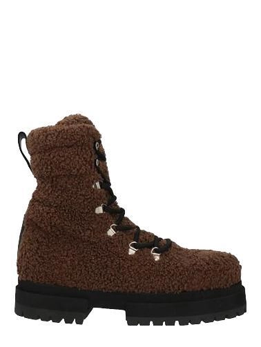 MARIA LUCA Leather And Textile Fiber Ankle Boots - Brown