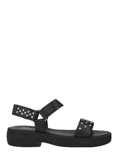 FELMINI Calfskin Appliqué Sandals - Black