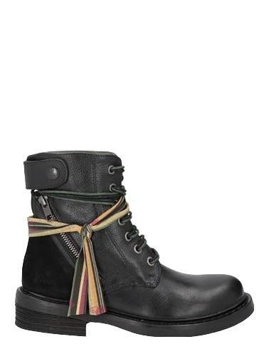 FELMINI Leather Lace-up Ankle Boots - Black