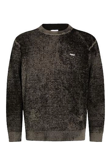 Obey Two-tone Embroidered Logo Crewneck Sweater - Grey