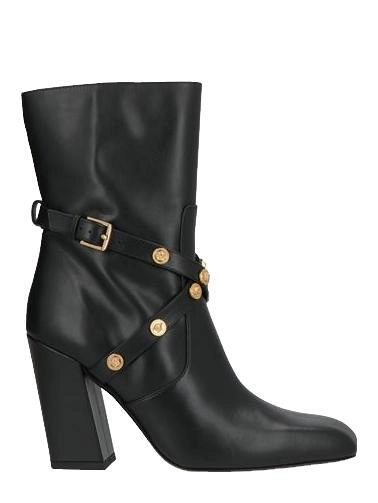 Versace Leather Ankle Boots - Black