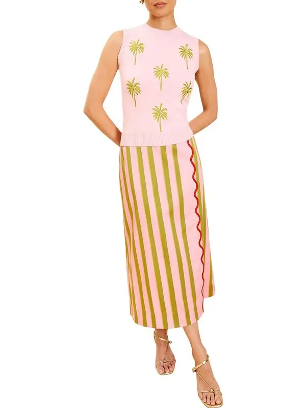 Mestiza New York Soho Embroidered Cotton Knit Top - Pink