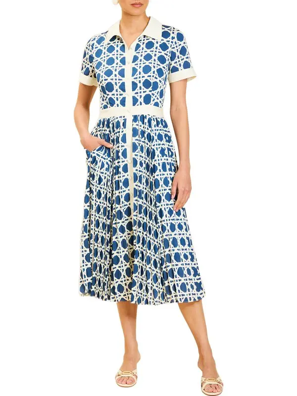 Mestiza New York Billie Twill Pleated Shirt Dress - Blue