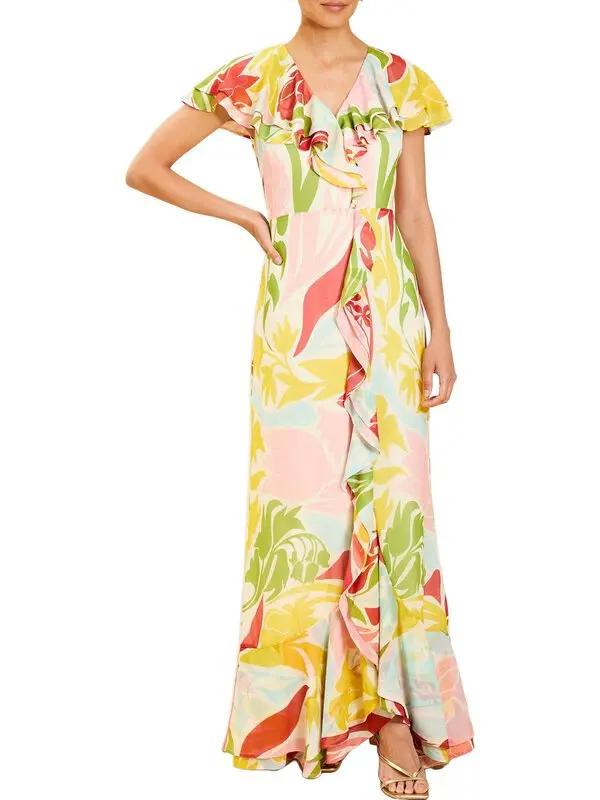 Mestiza New York Fernanda Floral Chiffon Gown - Multicolor