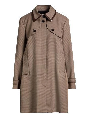 Sandro Mackintosh Tweed Overcoat - Beige