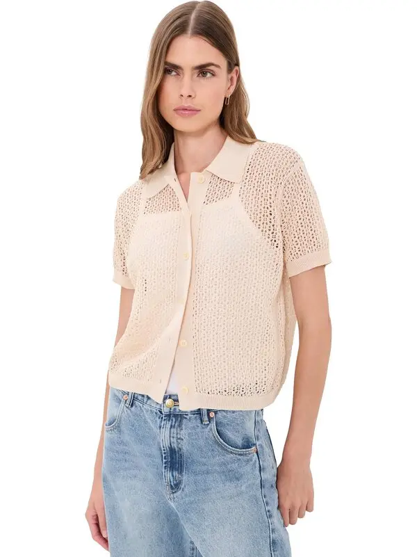 The Great. The Crochet Polo - Natural