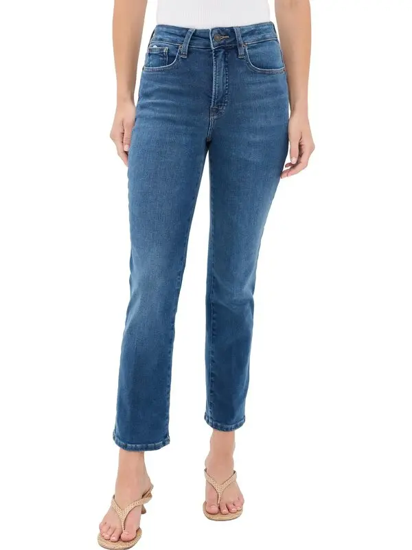 Good American Soft Tech Good Legs Straight Jeans - Indigo1233
