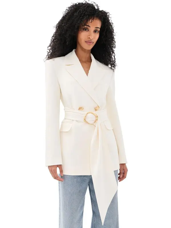 Aje Simone Lace Back Blazer - Ivory