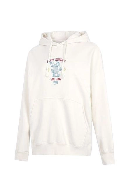 PUMA Graphic Oversized Hoodie - White/red/blue