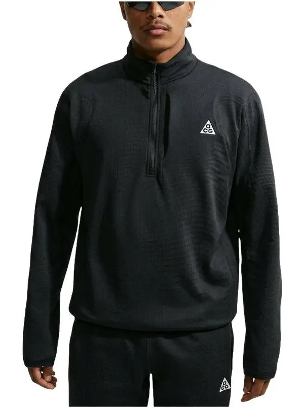Nike X Wolf Grid Therma-fit 1/2-zip T-shirt - Black/summit White