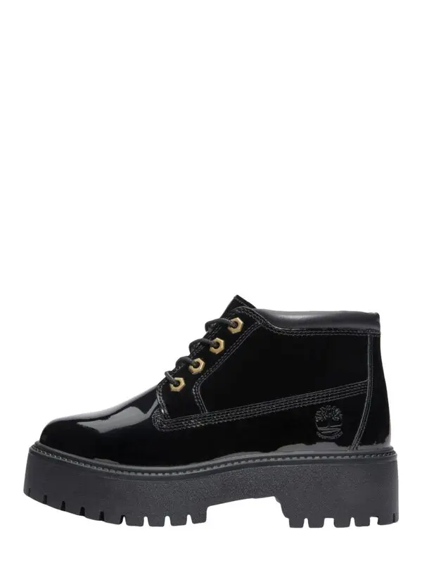 Timberland Stone Street Waterproof Platform Patent Leather Boots - Black