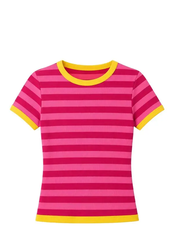 Mind Traveler Striped T-shirt - Pink