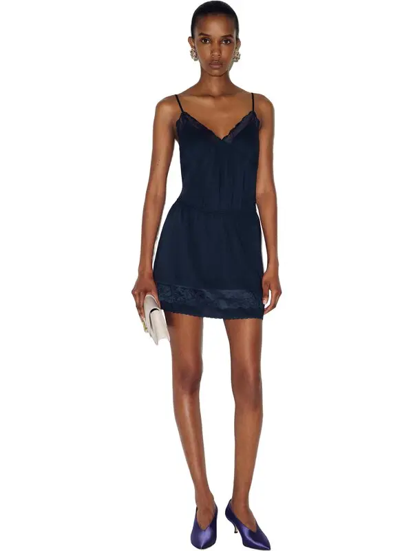 REFORMATION Cerina Lace Mini Dress - Blue