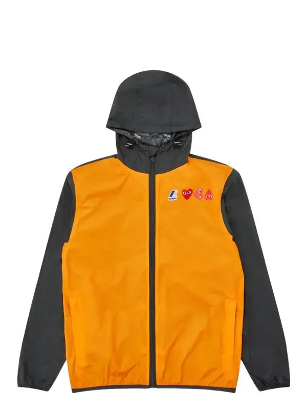 Play Comme Des Garcon Hooded Zip Up Jacket - Orange