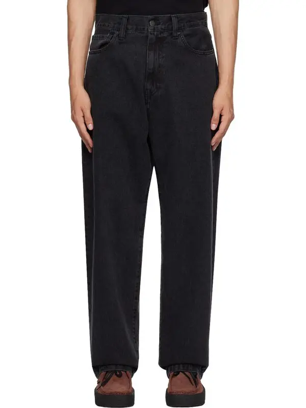 Carhartt Wip Logo Patch Wide Leg Jeans - Black