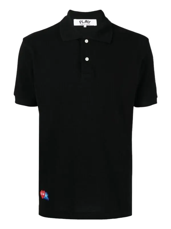 Play Comme Des Garcon Comme Des Garçons Play Short Sleeved Polo Shirt - Black