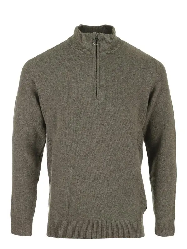 Barbour High-neck Half-zippered Knitted Jumper - Green