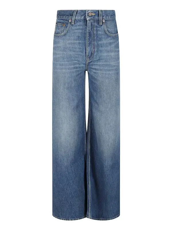 Chloé Straight-leg Jeans With Logo Patch - Blue