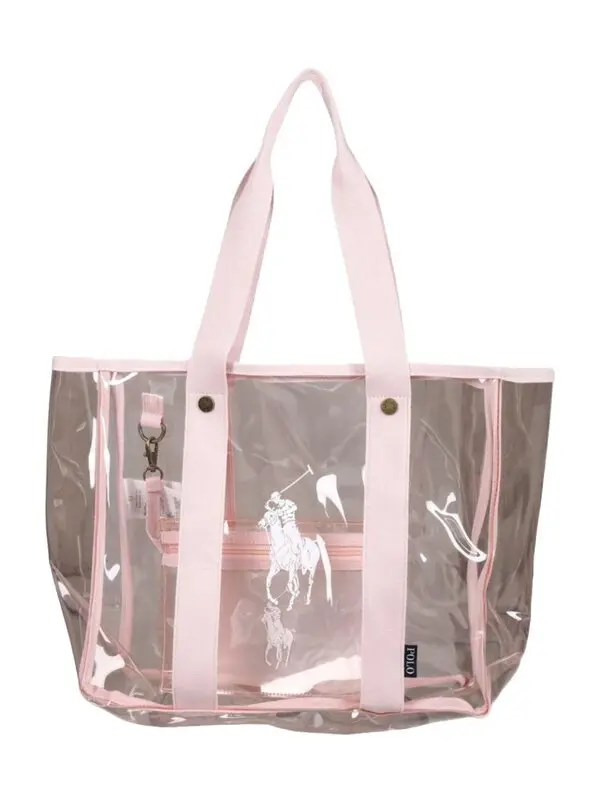 Polo Ralph Lauren Transparent Tote Bag With Logo Detail - Pink