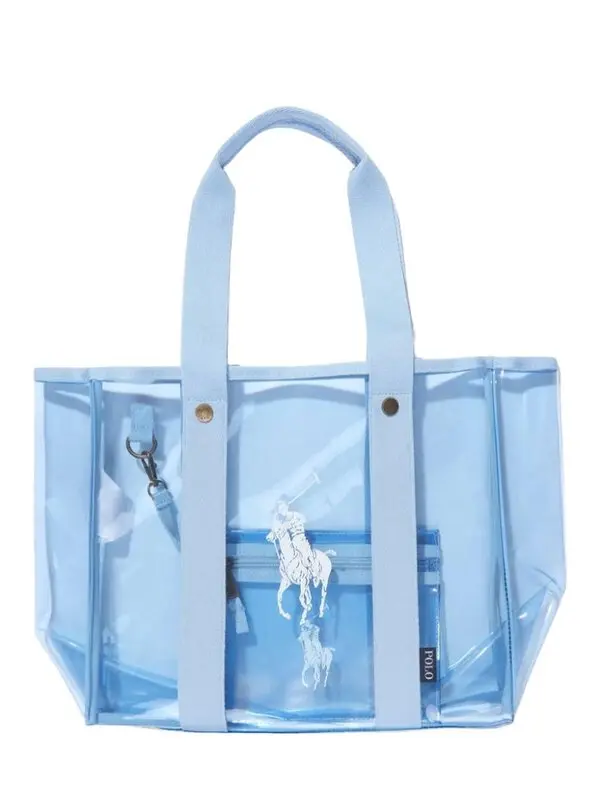 Ralph Lauren Transparent Tote Bag With Logo Detail - Blue