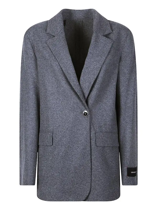 Pinko Logo Patch Single-breasted Jacket - Gray