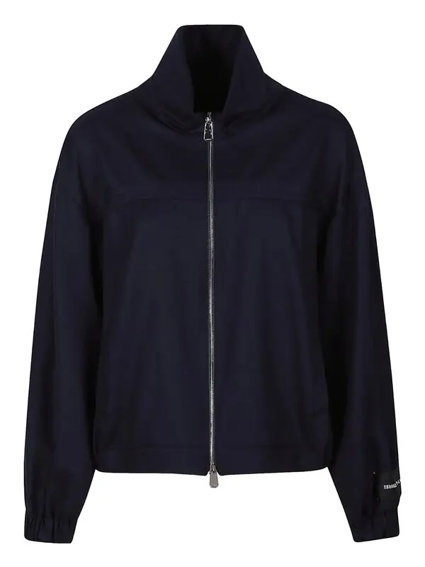 Pinko High Neck Zip-up Jacket - Blue
