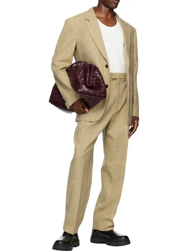 Bottega Veneta Prince Of Wales Wool Trousers - Nude