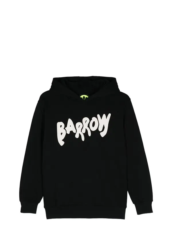 BARROW Smiley Print Cotton Hoodie - Black