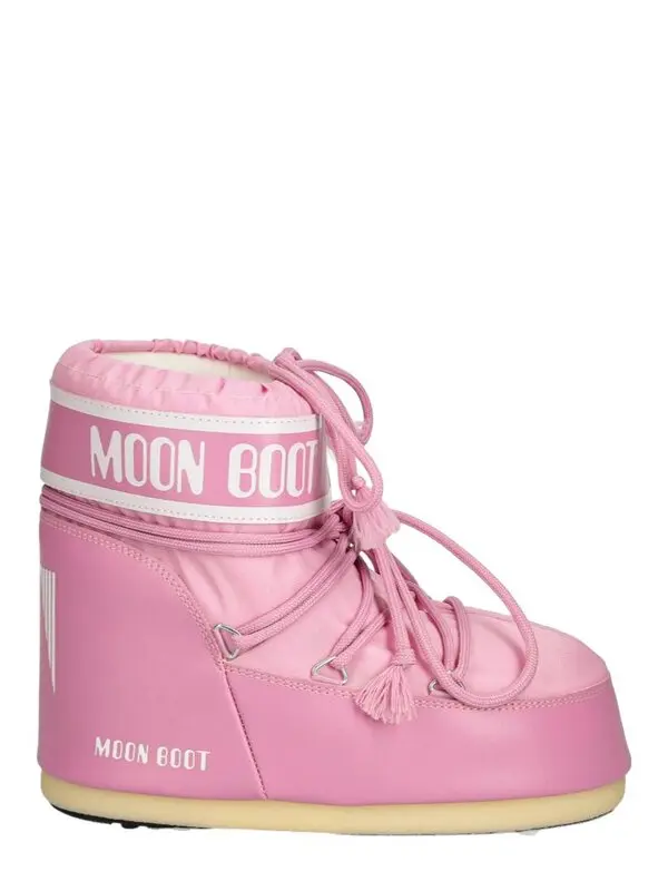Moon Boot Icon Logo Printed Lace-up Boots - Pink