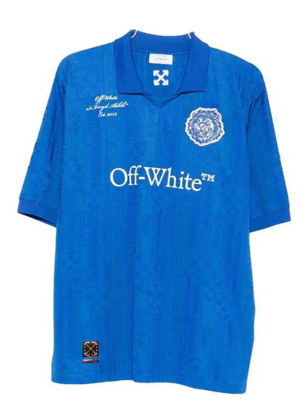 Off-White Straight Hem Short-sleeved T-shirt - Blue