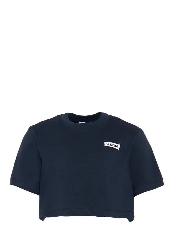 MSGM Short Sleeve T-shirt With Drawstring Detail - Black