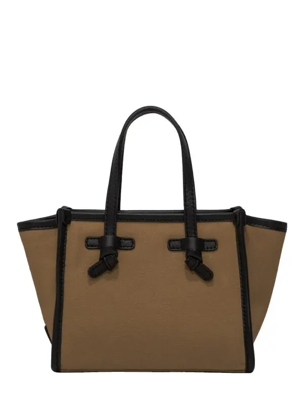 GIANNI CHIARINI Two-toned Canvas Shoulder Bag With Leather Trim - Green