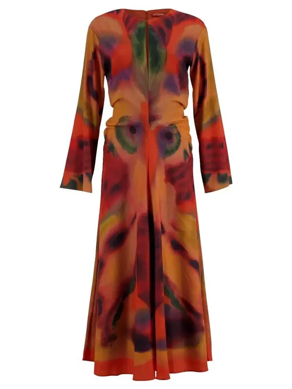 Altuzarra Nikouria Rayon Midi Dress With Coral Print - Multicolour