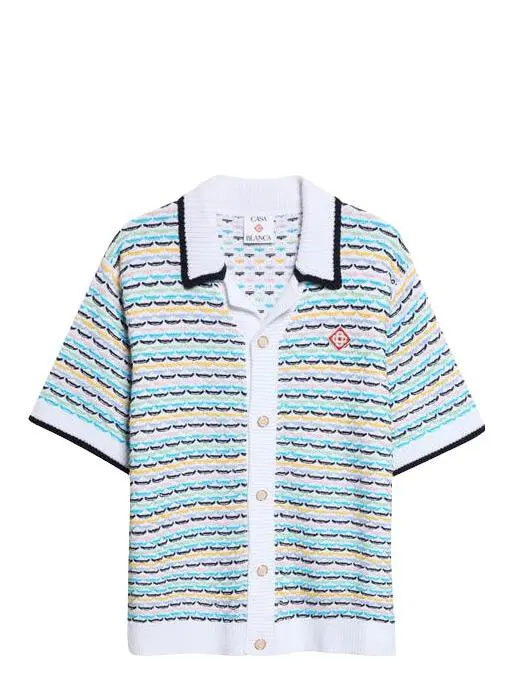 Casablanca Striped Reverse Jacquard Sweater - Cotton