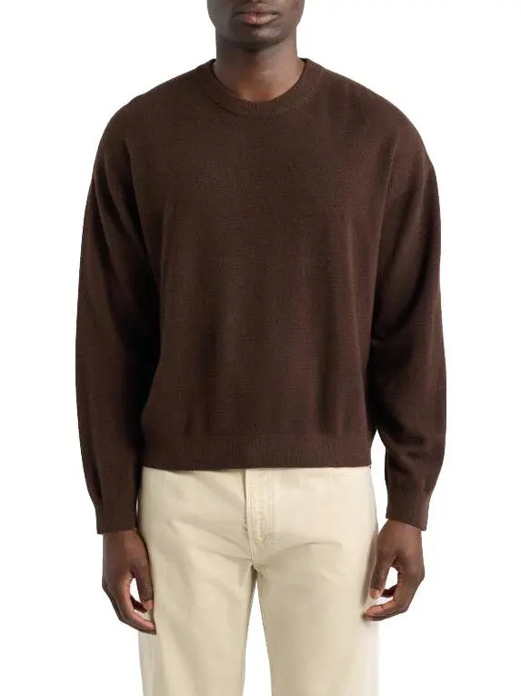 FRAME Lightweight Cashmere Crewneck Sweater - Deep Brown