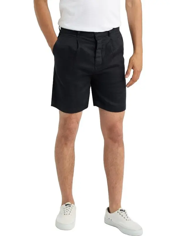 ALEX CRANE Alta Pleated Linen Shorts - Night