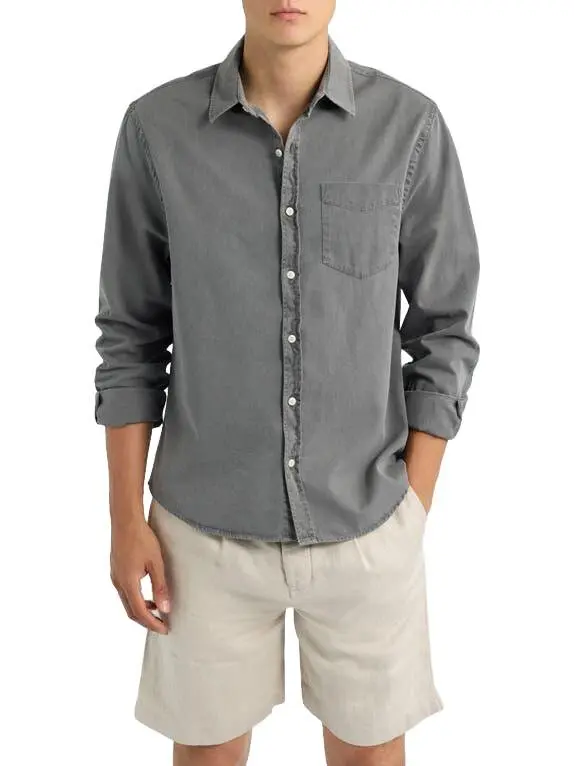 ALEX CRANE Organic Cotton Twill Long Sleeve Shirt - Slate
