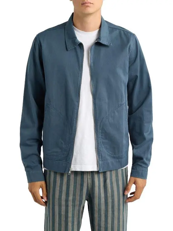ALEX CRANE Organic Cotton Twill Zip Jacket - Blue