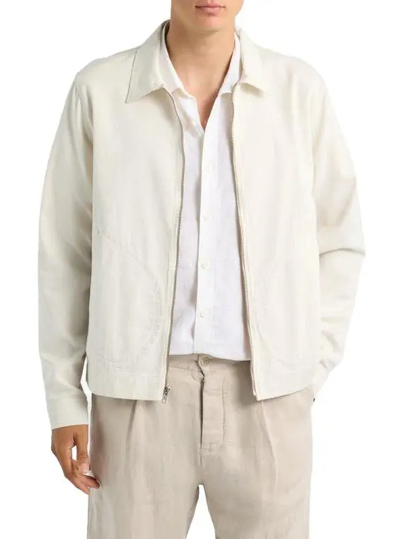 ALEX CRANE Organic Cotton Twill Zip Jacket - White