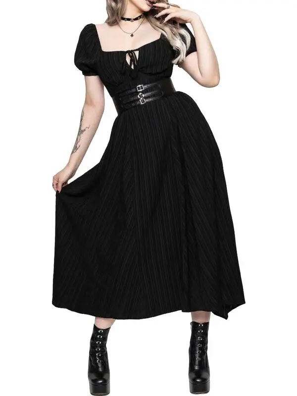 DISTURBIA Fenella Keyhole Midi Dress - Black