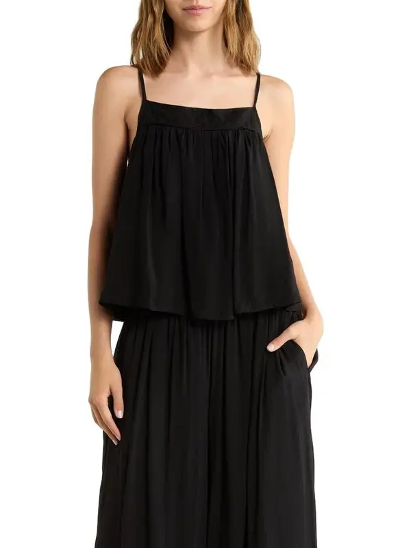 Elan Flowy Cover-up Camisole - Black
